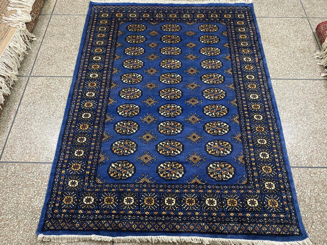 4x6 Denim Blue Bokhara Rug Area Rug Table Rug Bukhara Rug Living Room ...