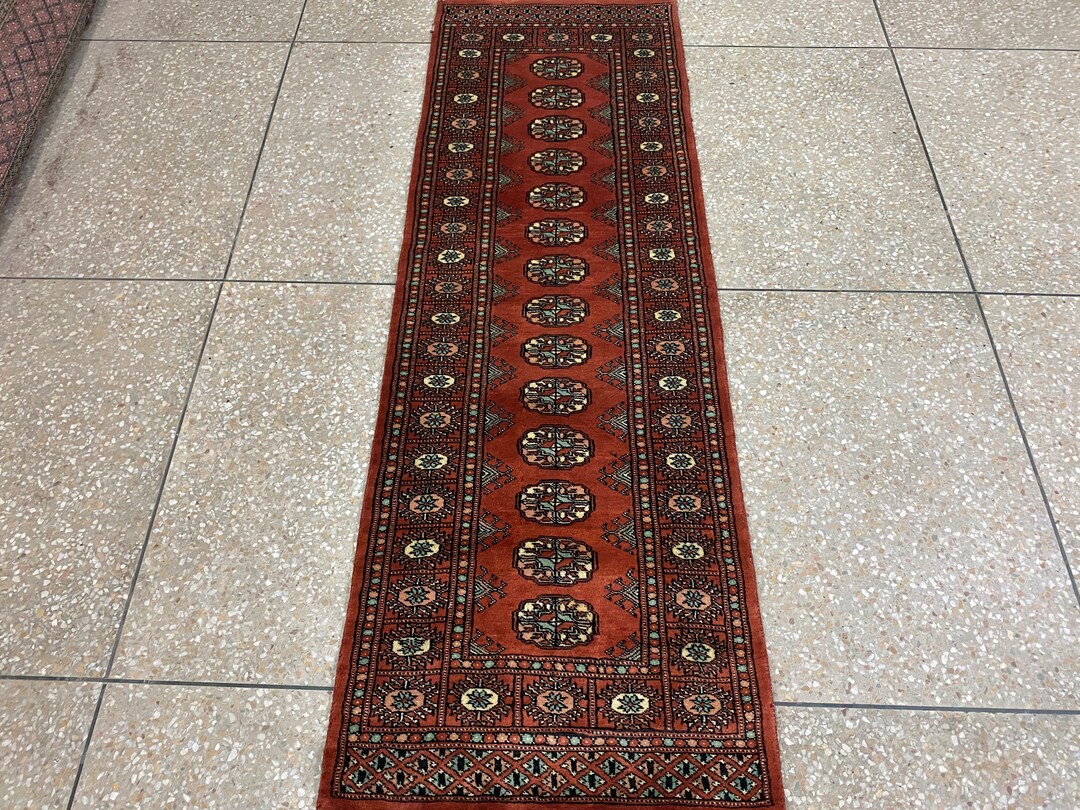 2x6 Rust Bukhara Rug - Runner Rug - Entryway Rug - Hallway Rug - Tribal ...