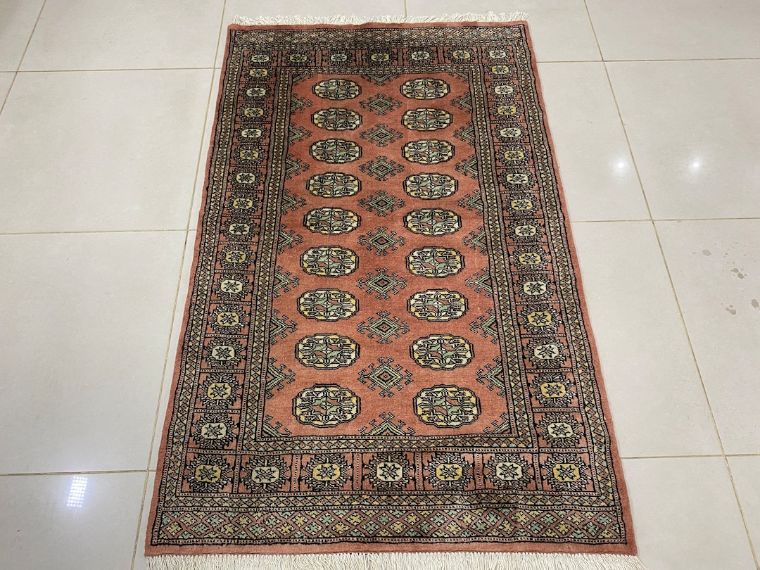 3x5 Carnation Pink Bokhara Rug - Washable Rug - Pink Rug - Pure Wool ...