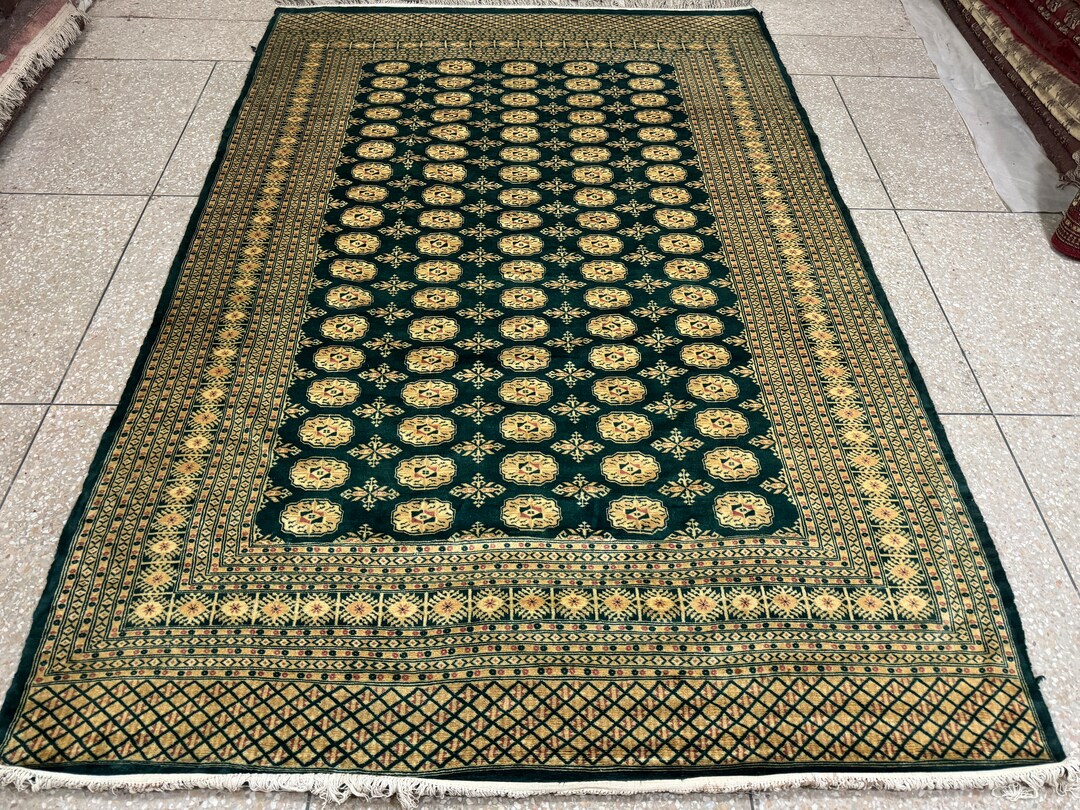 6x9 Emerald Green Bokhara Rug Area Rug Living Room Rug Bedroom Rug ...