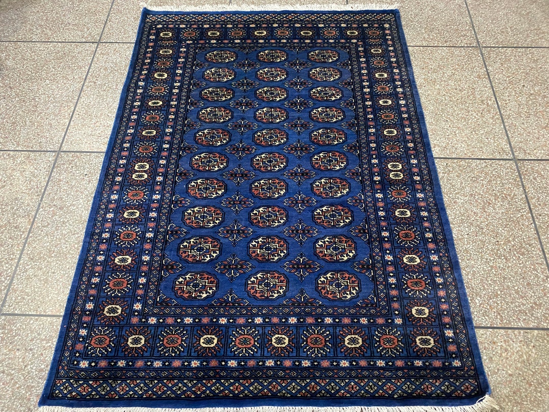 4x6 Denim Blue Bokhara Rug Area Rug Table Rug Bukhara Rug Living Room ...