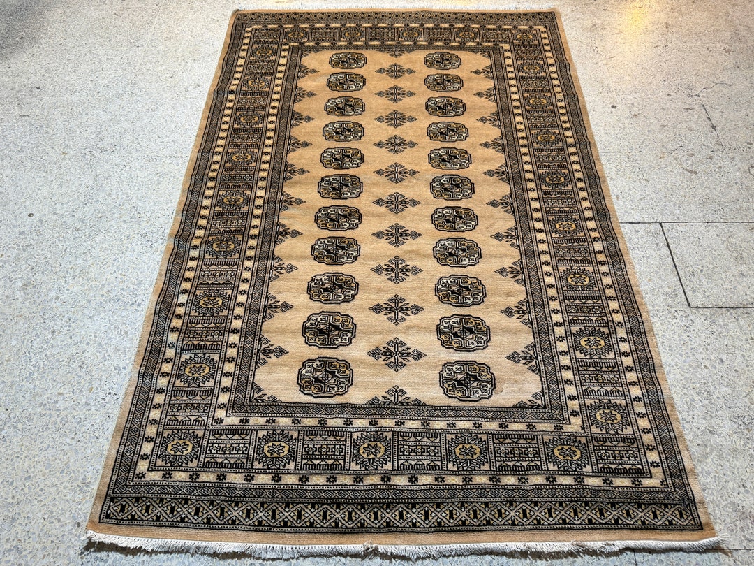 4.6x7 Beige Color Bokhara Rug - Table Rug - Woolen Rug - Living Room ...