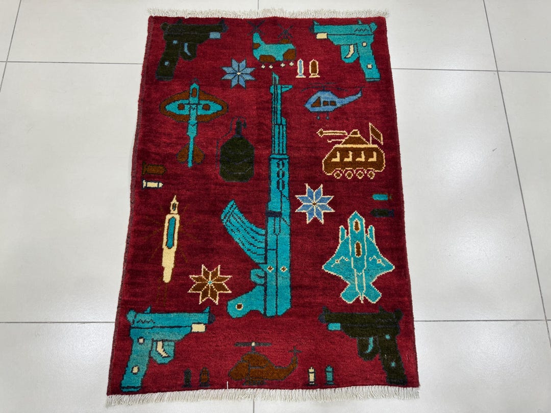 2x3 Red War Rug - B2 Fighter Jet Design - Military Vehicle Design ...