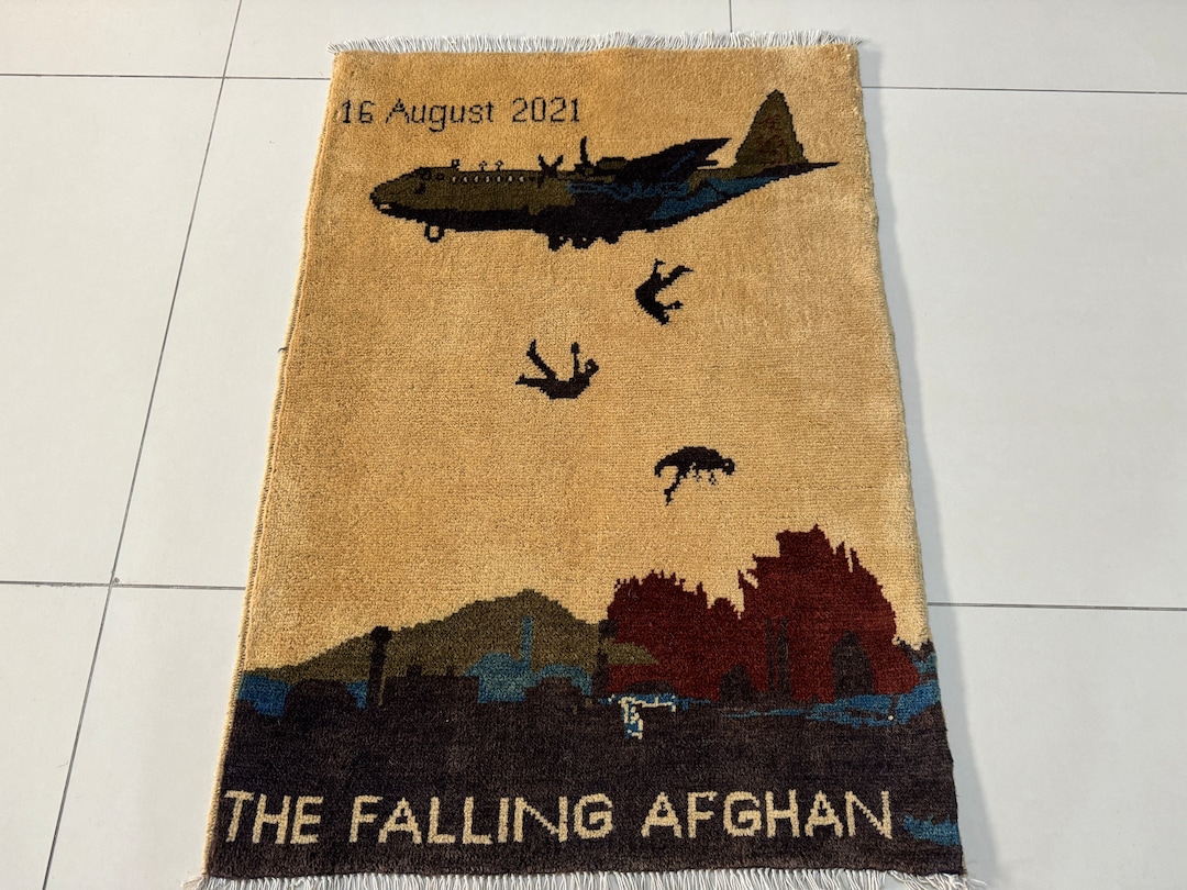 2x3 Ivory War Rug Fall of Afghanistan Rug Afghan War Rug Aeroplane Rug ...