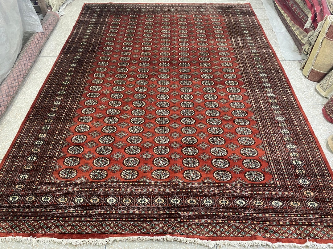 9x12 Rust Bokhara Rug Area Rug Large Rug Woolen Rug Living Room Rug ...
