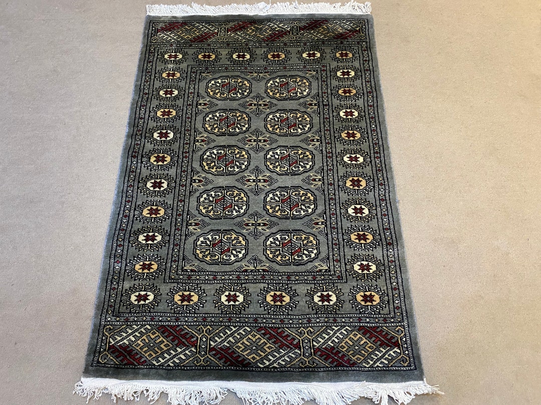 2.5x4 Slate Gray Bukhara Rug Tribal Rug Bukhara Rug - Etsy