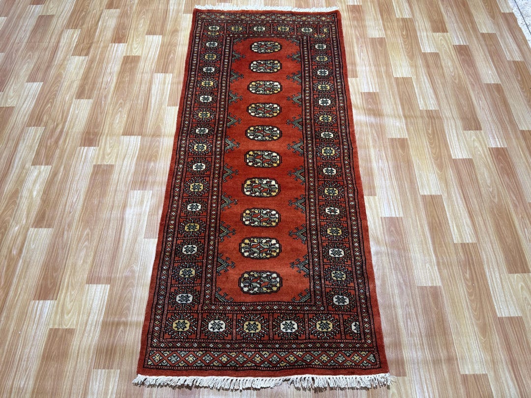 2.4x5.5 Rust Color Bokhara Rug Runner Rug Hallway Rug Stairs Rug ...