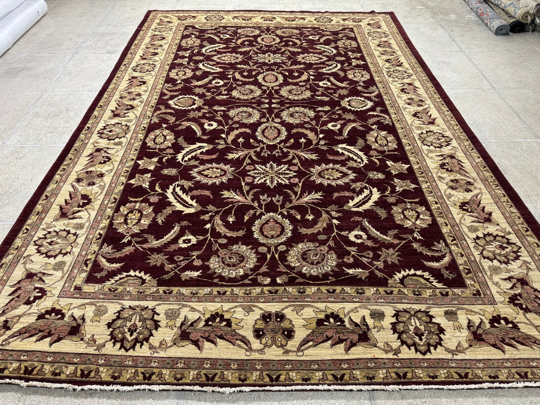 12x18 Maroon Color Ziegler Rug - Oushak Rug - Muted Color Rug - Woolen ...