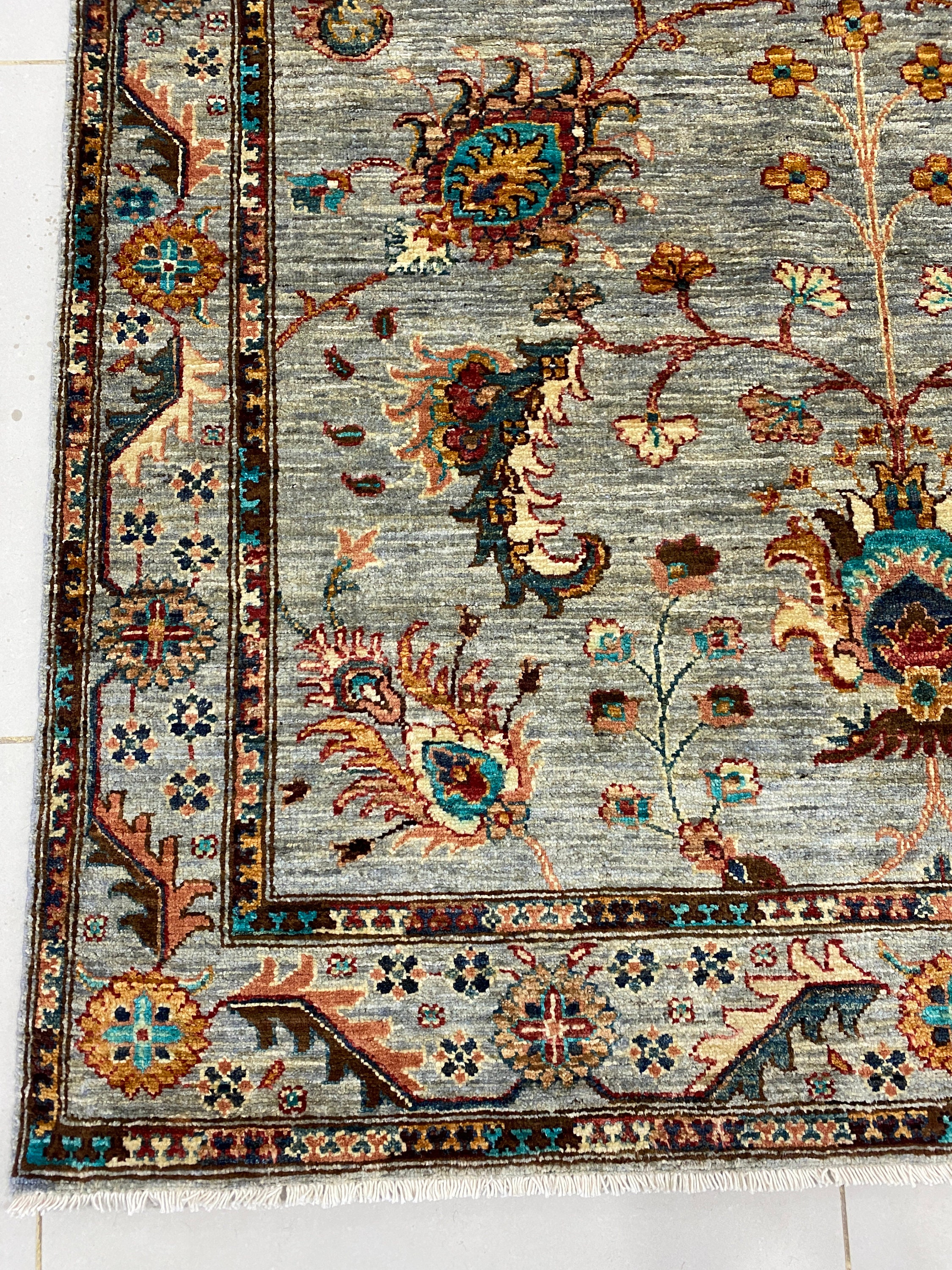 4.9x6.9 Gray Sultani Rug Dinning Table Rug Afghan Rug - Etsy