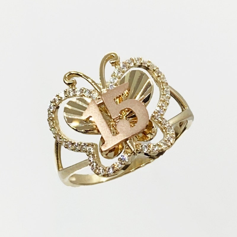 10k Diamond Butterfly Ring - Etsy