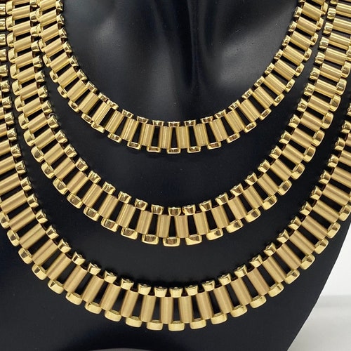 10k Gold Classic Miami Cuban Chain Link Necklace for Men Women - Etsy