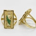 14k Solid Gold St Jude San Judas Ring With Green CZ Square Rectangular ...