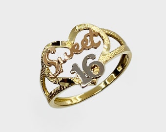 Sweet 16 Sterling Silver Ring Adjustable Rings Sixteenth - Etsy