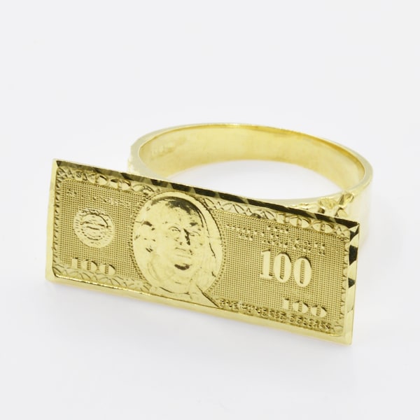 10k 100 Dollar Bill Ring - Etsy