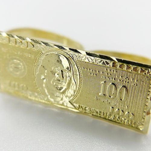 10k Solid Gold Two Double Finger Nugget Classic Ring for Boy - Etsy