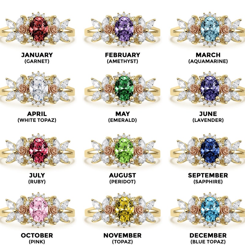 Gold Birthstone Ring - Etsy