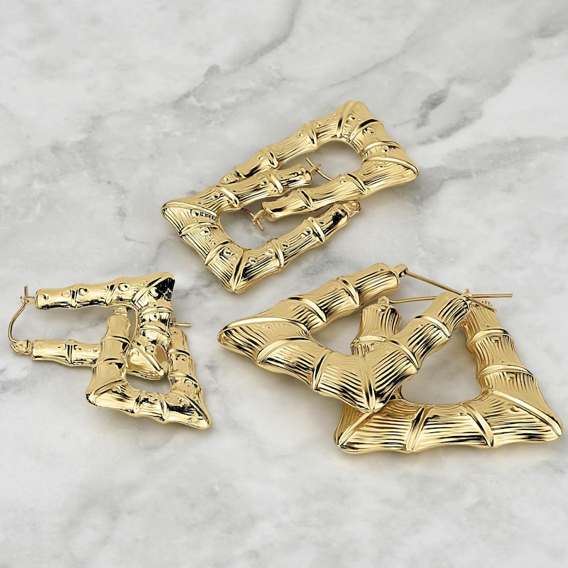 Bamboo Twist Hoops - Etsy