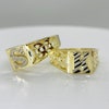 10k Solid Gold Cursive Initial Letter Monogram Ring large 28.8mm / Diamond Cut Alphabet ...