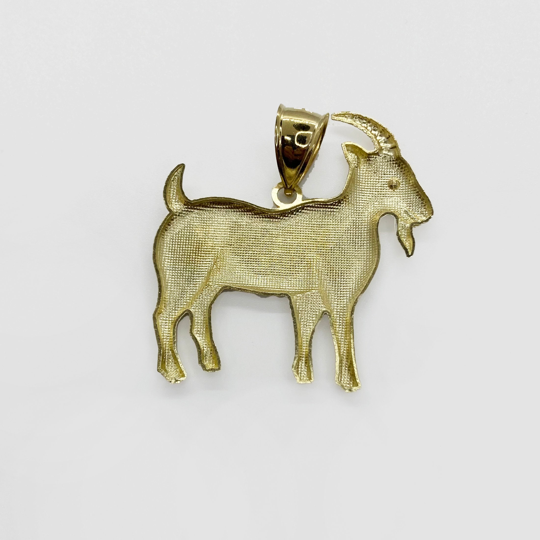 10k Solid Gold GOAT Pendant for Men & Women - Unique Animal Jewelry ...