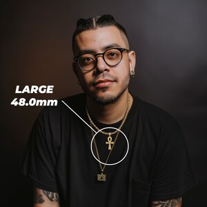 10k Solid Gold Nugget Ankh Celtic Cross Pendant Charm Necklace Unique ...