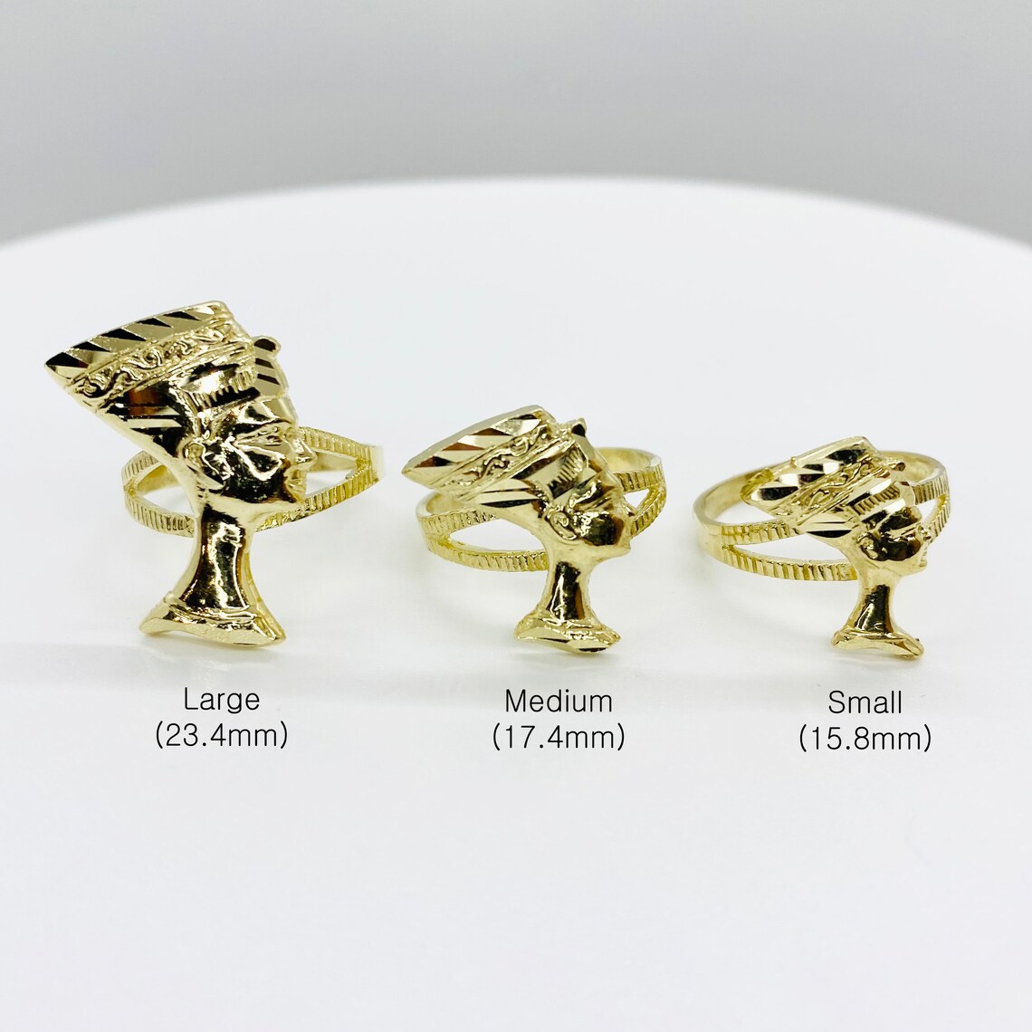 10k Solid Gold Queen Nefertiti Egyptian Statement Ring for - Etsy