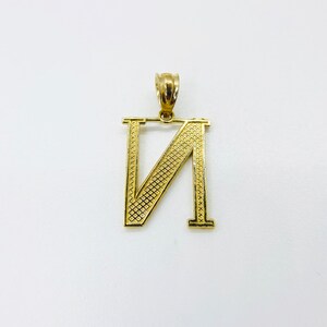 10k Solid Gold Initial Nugget Letter Alphabet Charm Pendant Necklace ...
