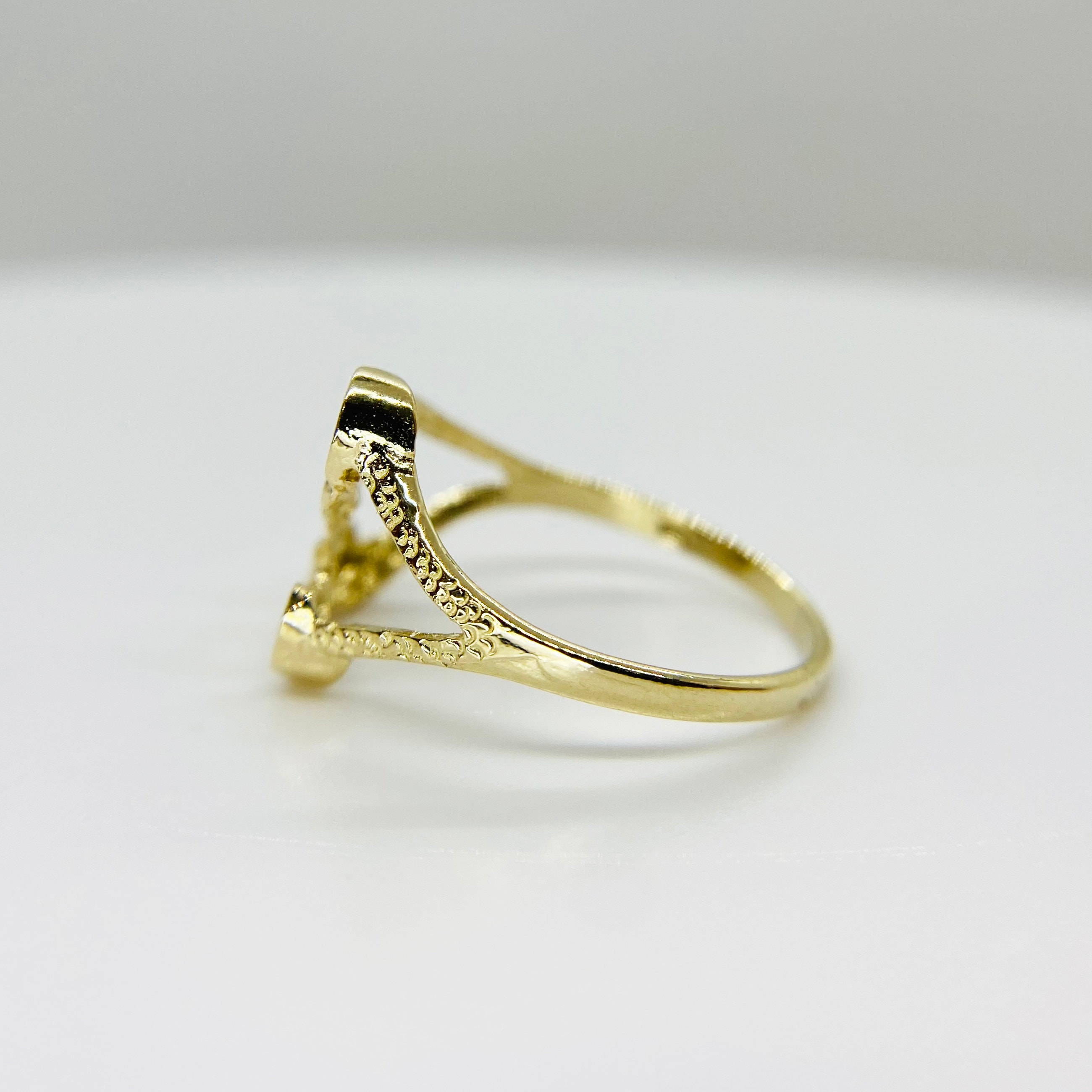 10k Solid Gold Custom Initial Nugget Slim Band Ring for Men Women ...