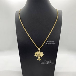 10k Solid Gold Money Bag Hundred Dollar Tree Pendant Necklace for Boy ...