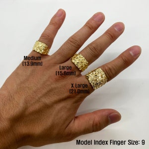 10k & 14k Solid Gold Nugget Smashed Vintage Diamond Cut Square Vintage ...