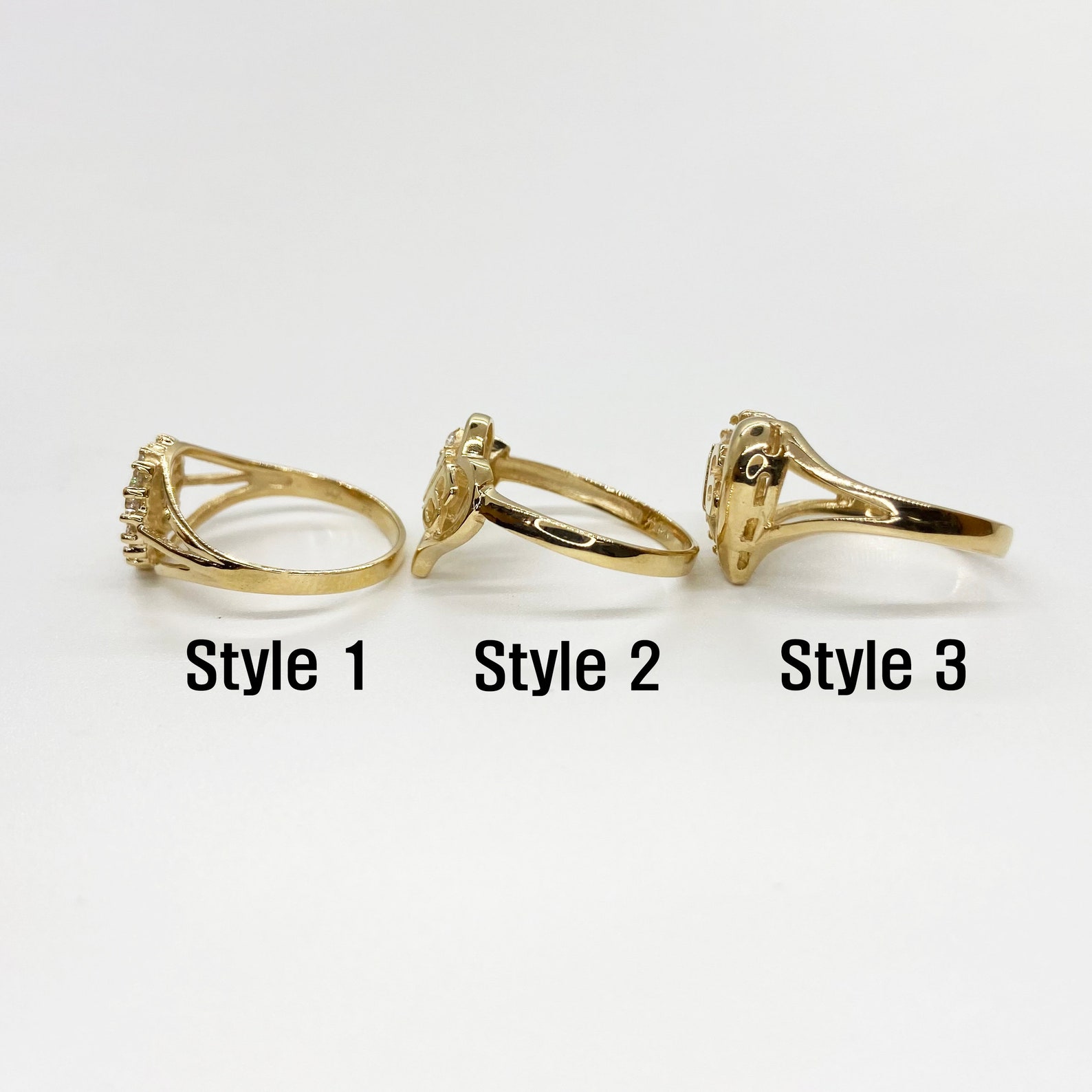 10k & 14k Solid Gold Sweet 16 Heart Ring for Women, Girls and Her ...