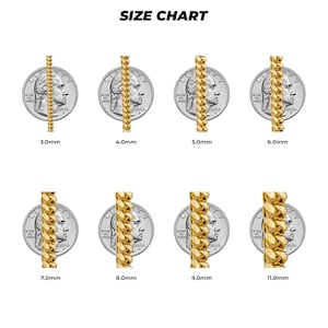14k Gold Classic Miami Cuban Chain Link Necklace for Boy Girl Kids Men ...