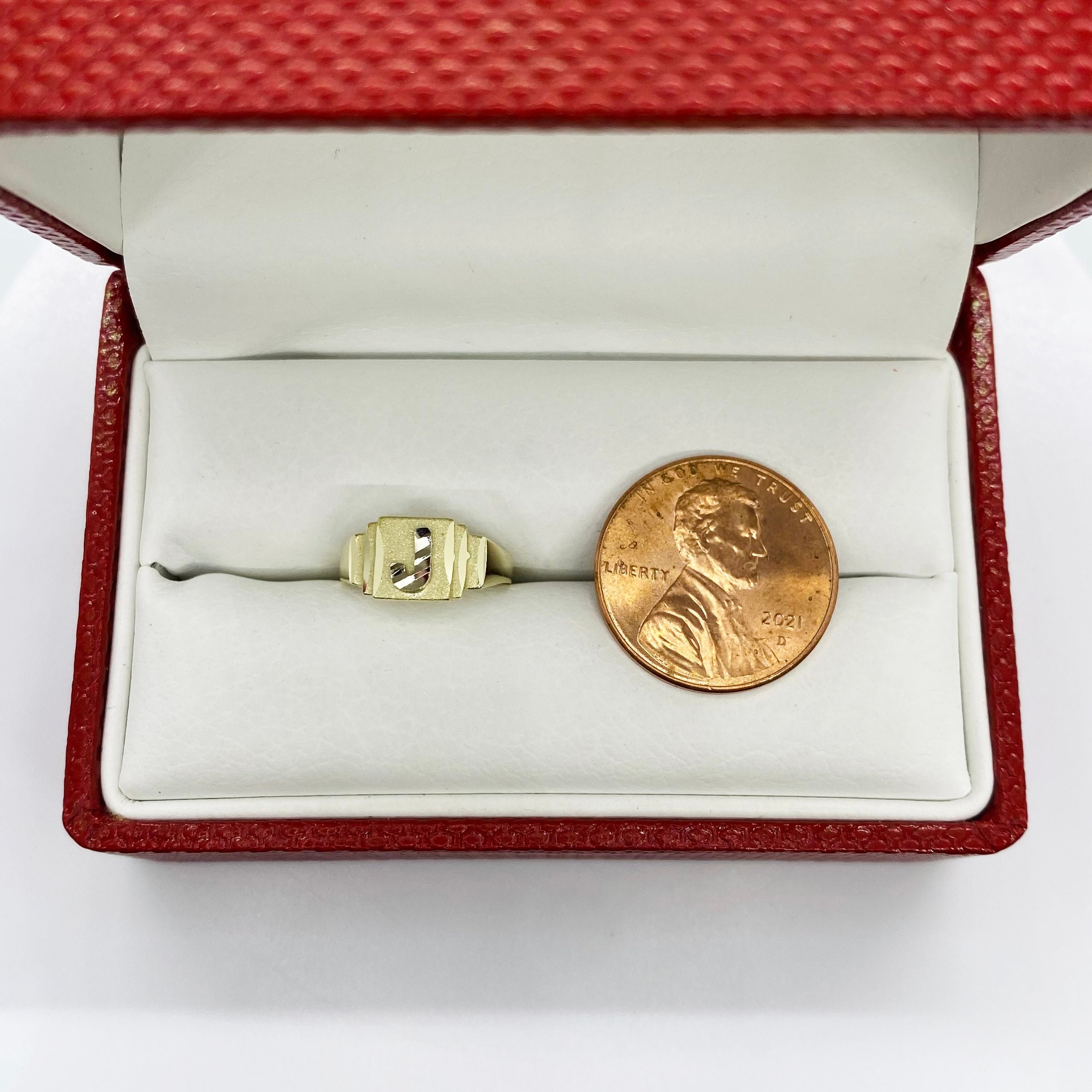 10k Solid Gold Diamond Cut Initial Letter Alphabet Monogram - Etsy