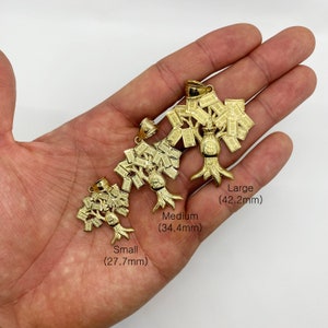 10k Solid Gold Money Bag Hundred Dollar Tree Pendant Necklace for Boy ...