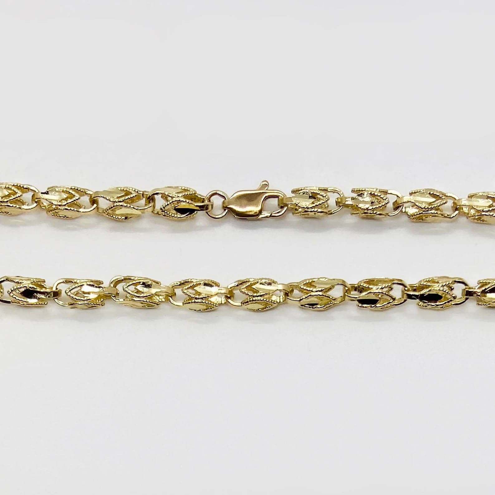 10k Solid Gold Turkish Style Link Chain Necklace for Men & Women ...