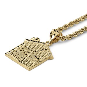 10k Solid Gold Trap House Home Pendant Necklace for Boy Men Him ...