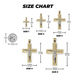 10k & 14k Gold Cross Two-tone Classic Jesus Crucifix Pendant Necklace ...