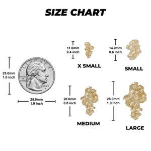 10k & 14k Solid Gold Nugget Stud Push Back Earrings Gift for Men Women ...