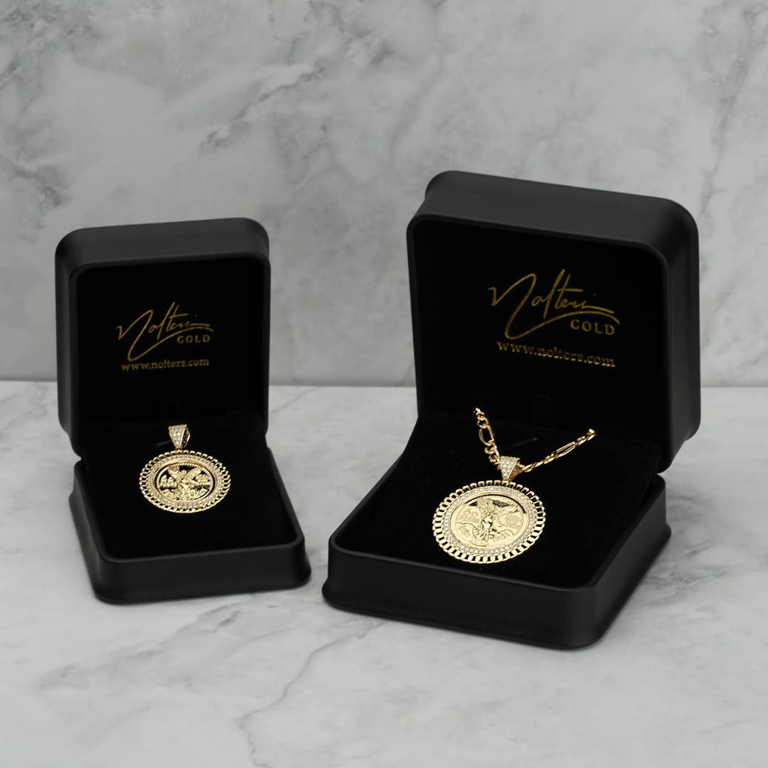 14k Solid Gold Centenario 50 Pesos Mexican Coin Rollie Style Round ...