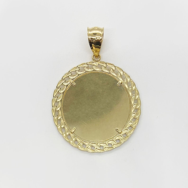 10K & 14K Solid Gold Personalized Photo Memory Round Charm Necklace ...