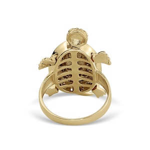 10k & 14k Solid Gold Turtle Open Back Ring for Women Girl / Tricolor ...