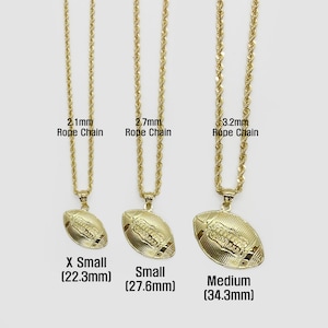 10k Solid Gold Football Classic Charm Pendant Necklace for Men Boy ...