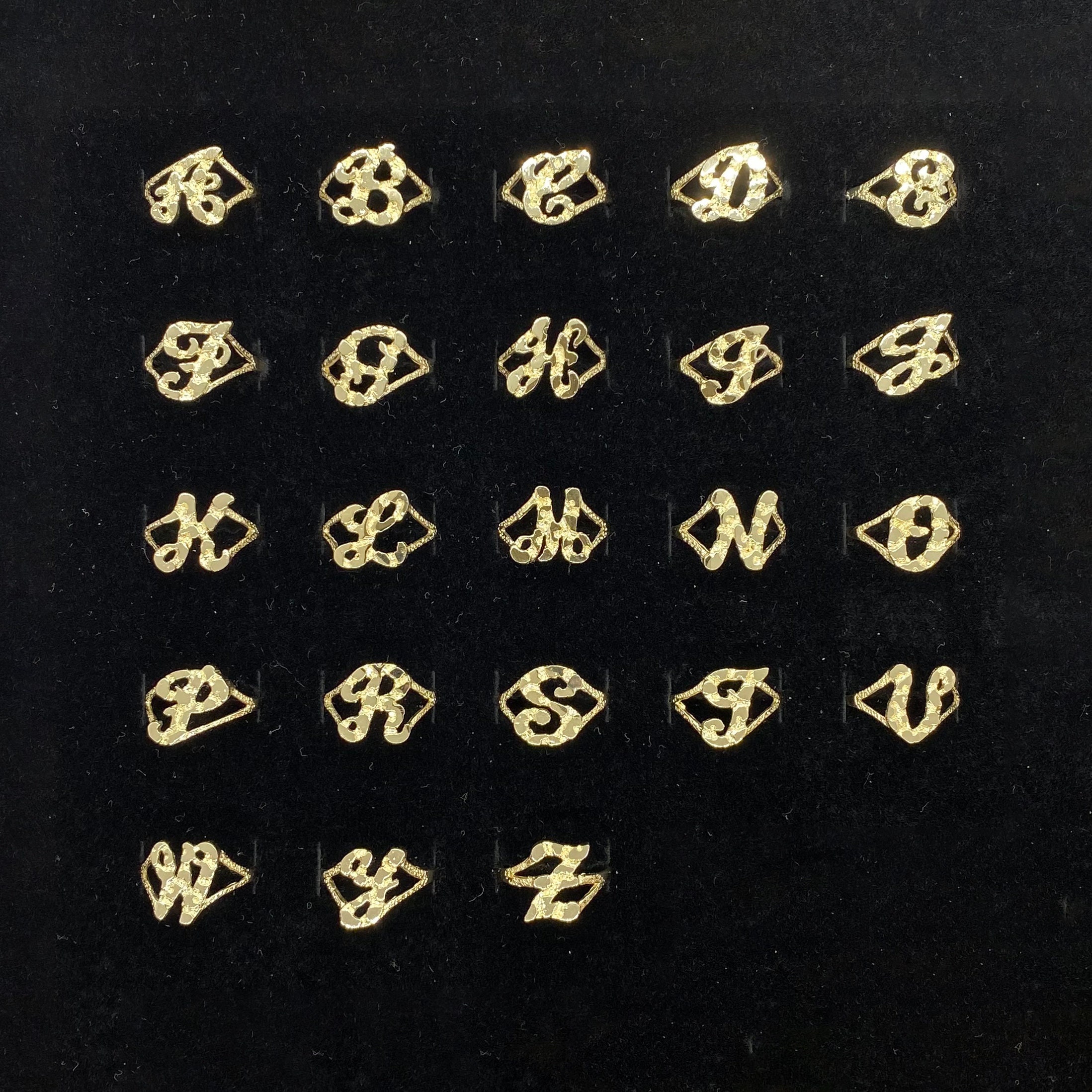 10k Solid Gold Initial Nugget Slim Ring for Men Women - Etsy