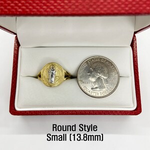 14k Solid Gold Saint Benedict Sentia MVNIAMVR Round Circle Oval Two ...