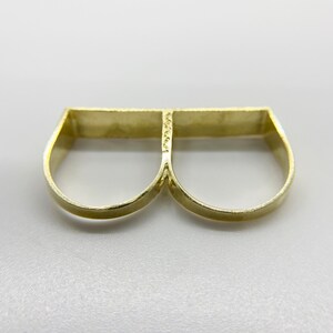 10k Solid Gold Double Finger Nugget Ring Classic Style for Boys & Girls ...