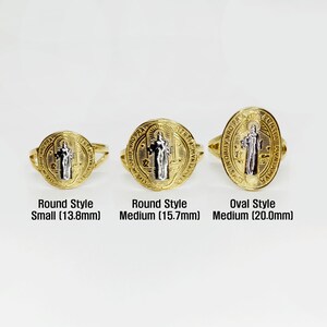 14k Solid Gold Saint Benedict Sentia MVNIAMVR Round Circle Oval Two ...