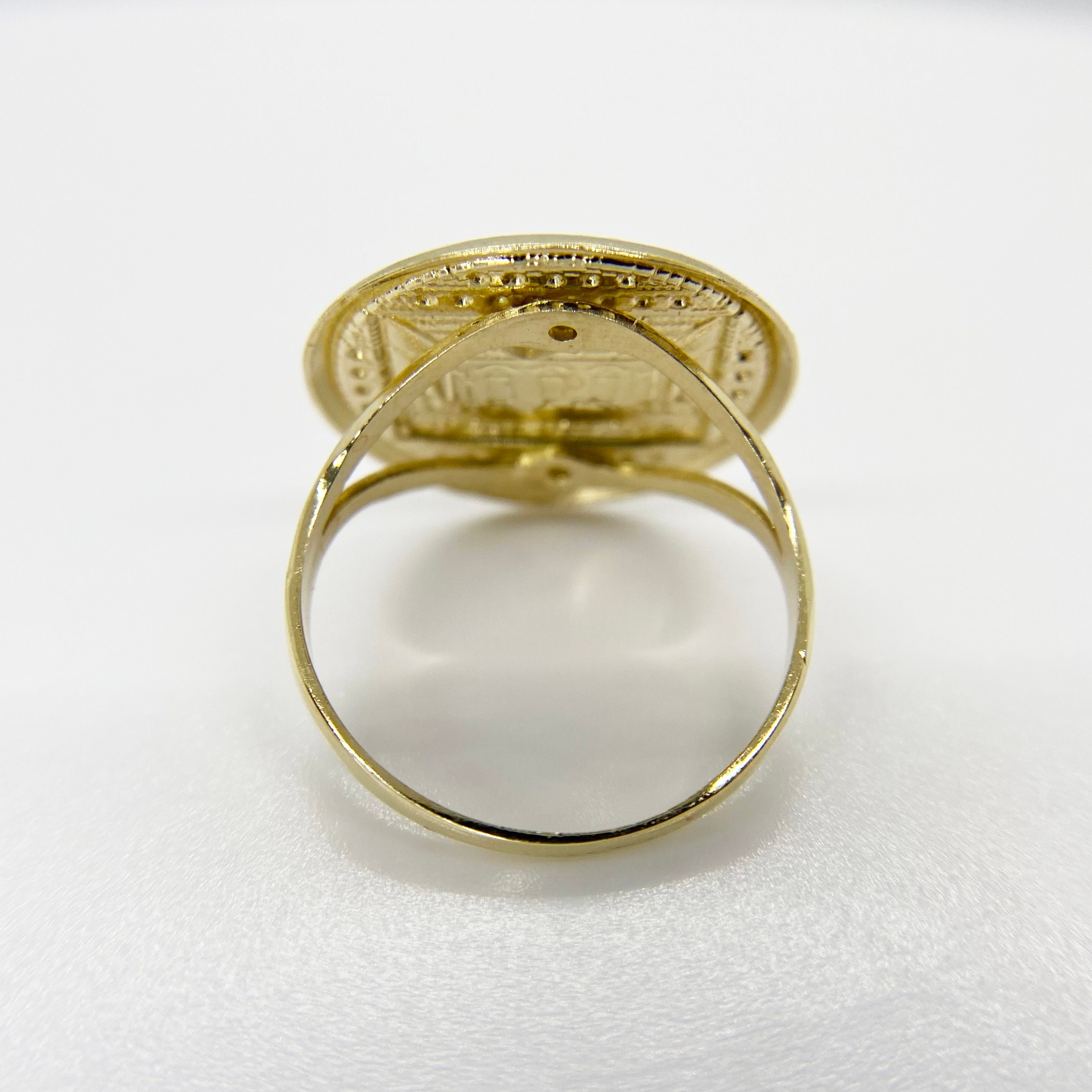 10k Solid Gold Last Supper Jesus Round Circle Band Ring for - Etsy