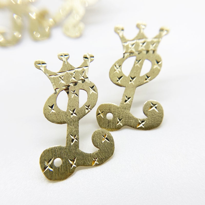 10k Gold J Earrings - Etsy UK
