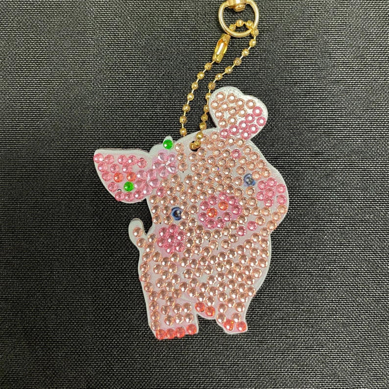 Diamond Art Cute Piglet Keychains/bag Tags/fan Pulls/ornaments ...
