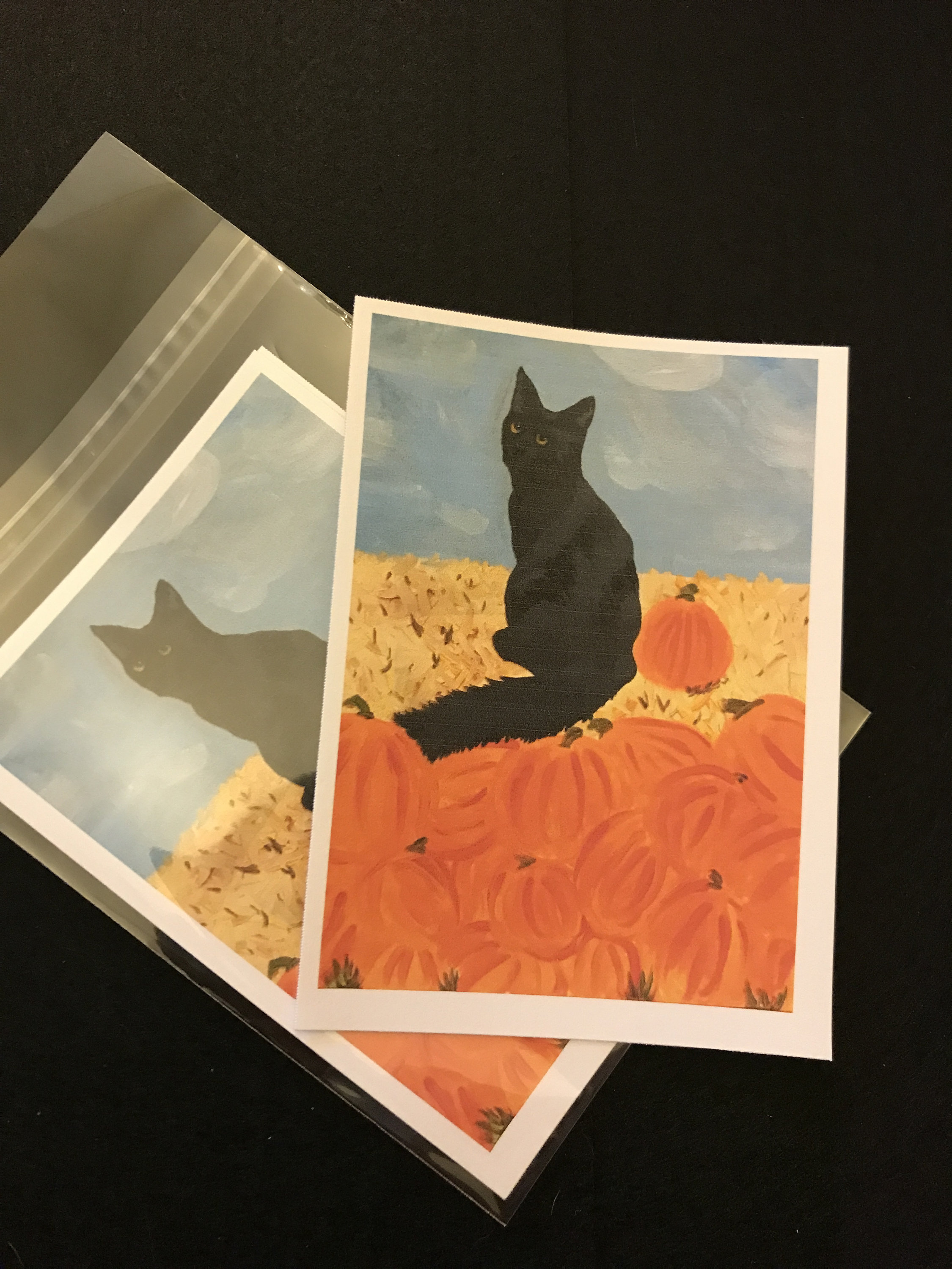 6-pk Halloween and Fall Postcards or Frameables|handmade Postcards ...