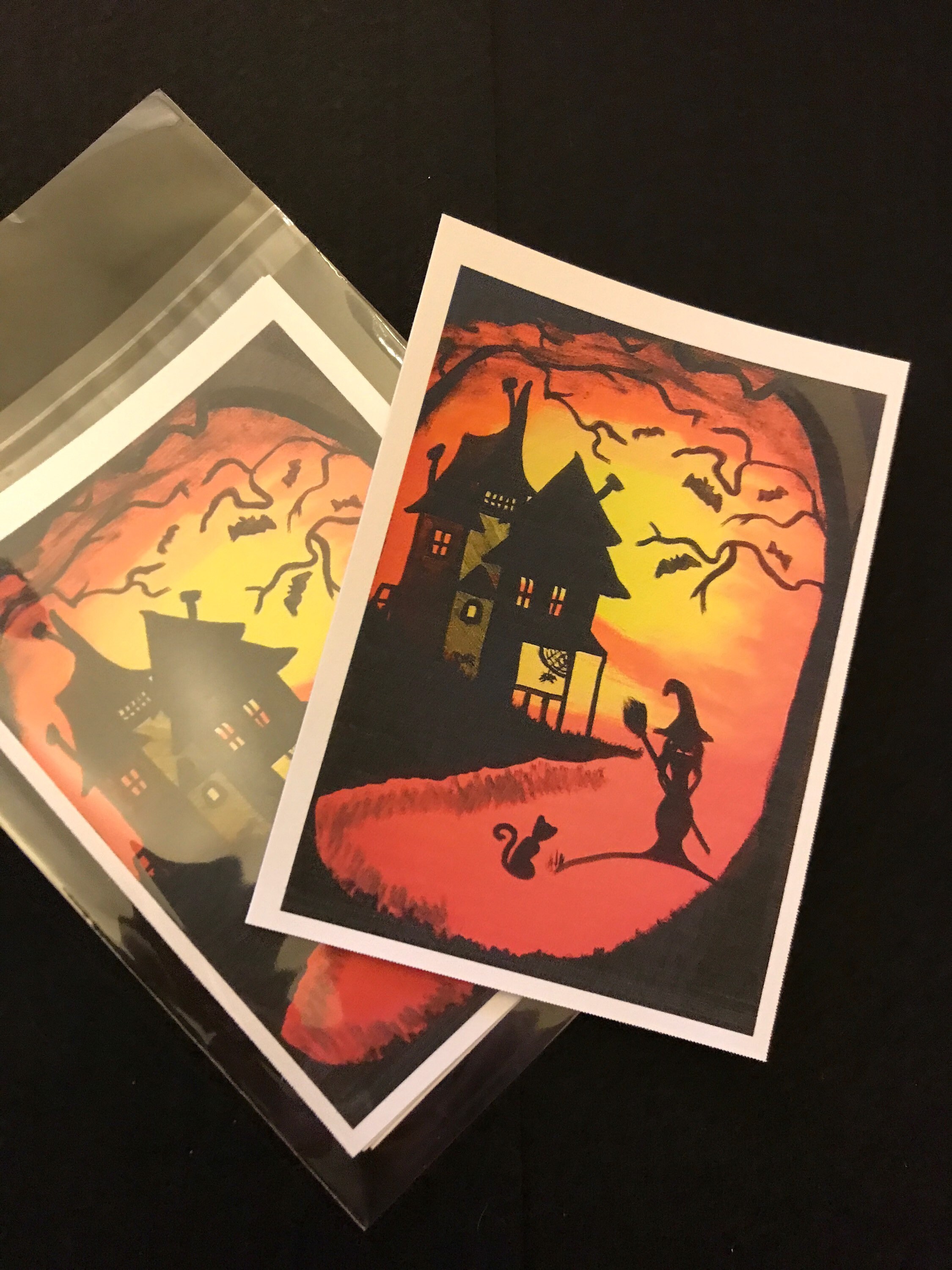 6-pk Halloween and Fall Postcards or Frameables|handmade Postcards ...